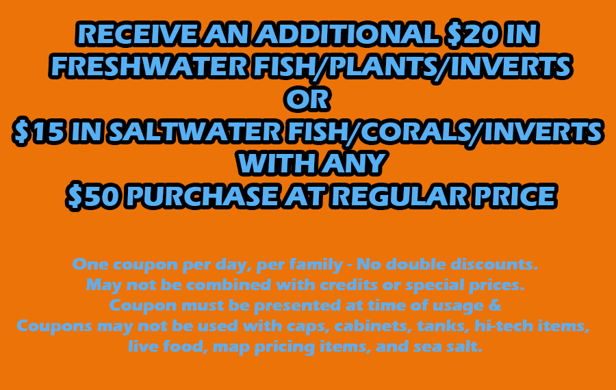 Coupons – Tropic Isle Aquarium